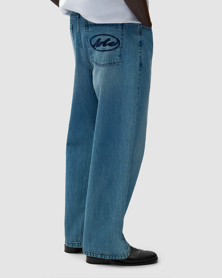 【ARTE ANTWERP】CIRCLE LOGO POCKET PANTS - DENIM BLEACH